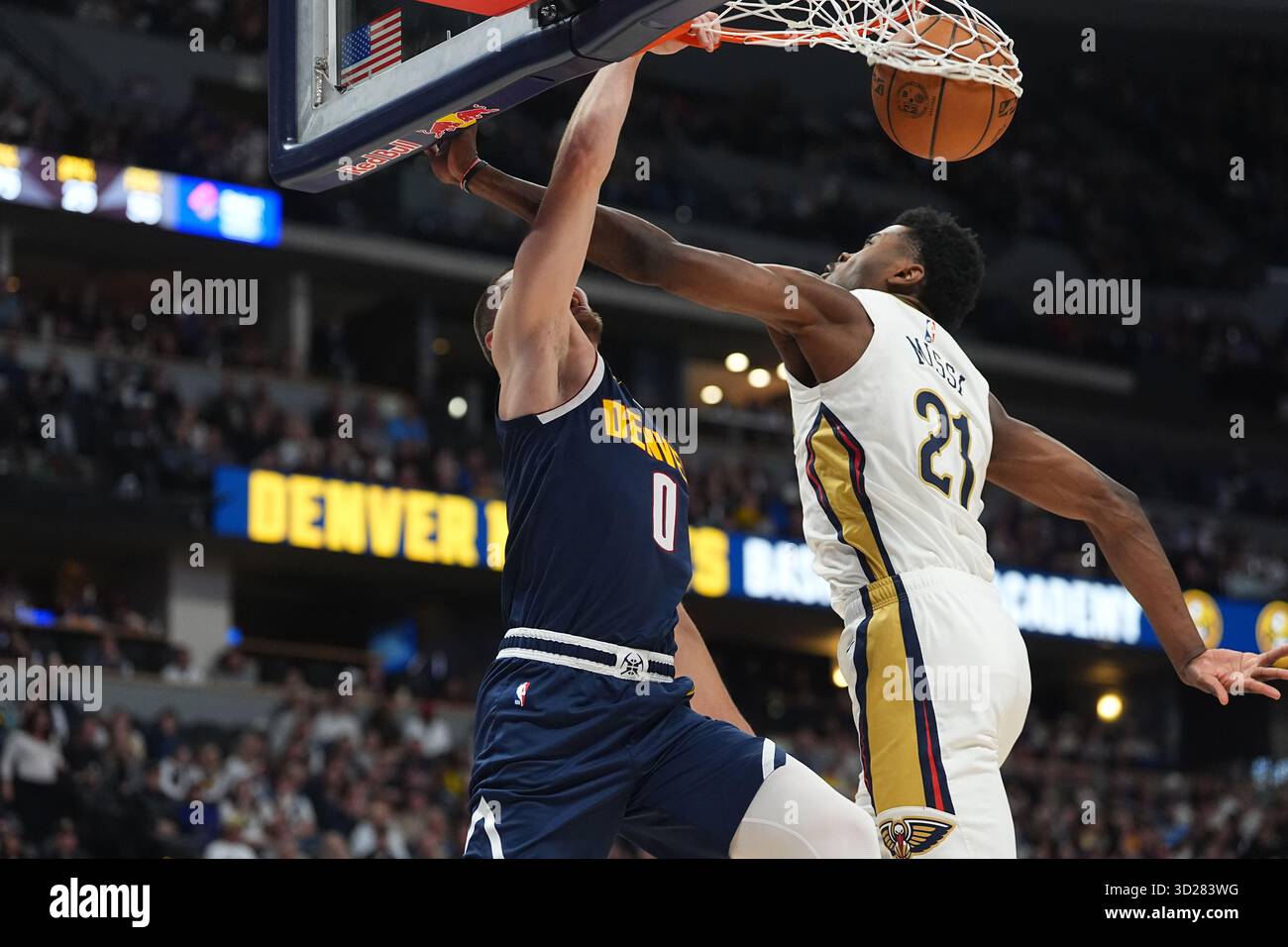 Denver Nuggets forward Christian Braun dunks the ball as New Orleans ...