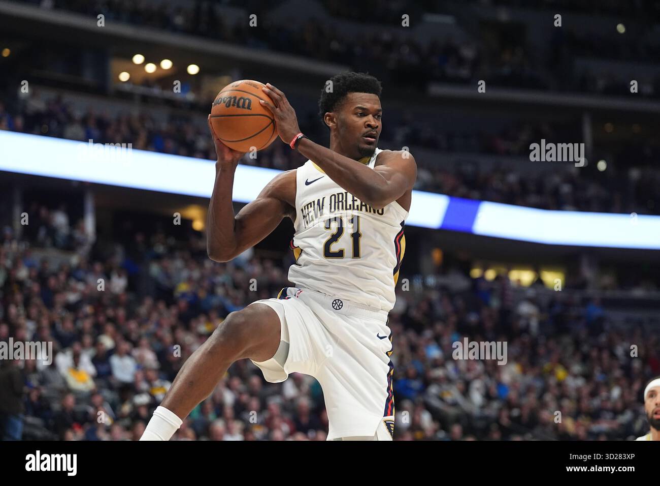 New Orleans Pelicans center Yves Missi (21) in the first half of an NBA ...