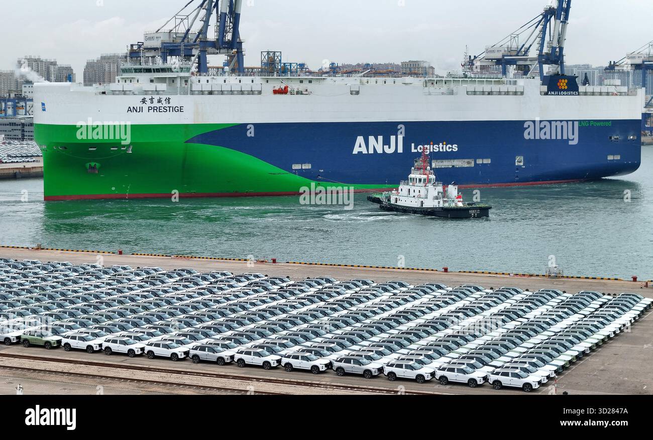 YANTAI, CHINA - OCTOBER 30, 2025 - Anji Logistics' roll on/roll off ...