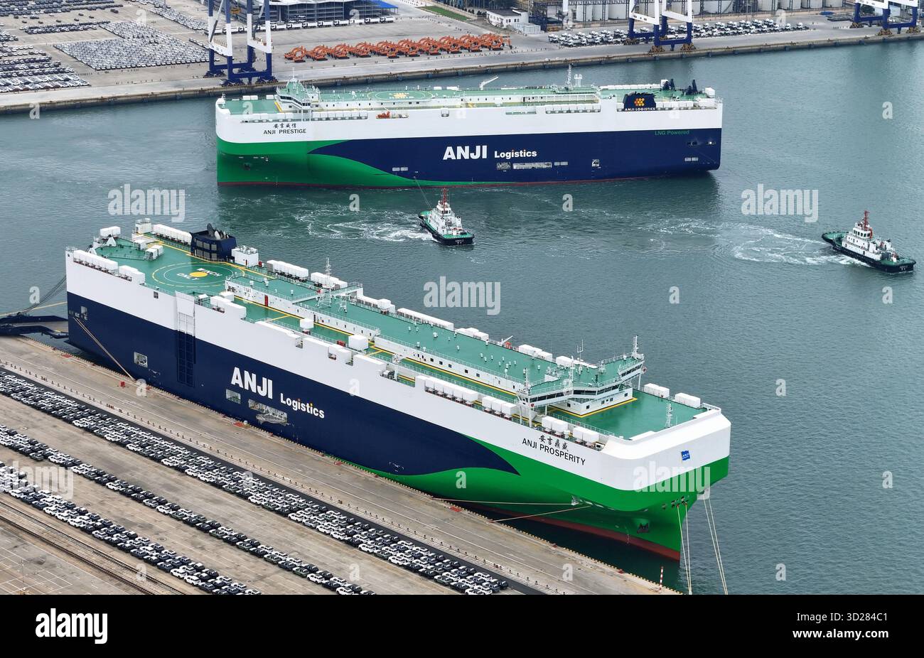 YANTAI, CHINA - OCTOBER 30, 2025 - Anji Logistics' roll on/roll off ...