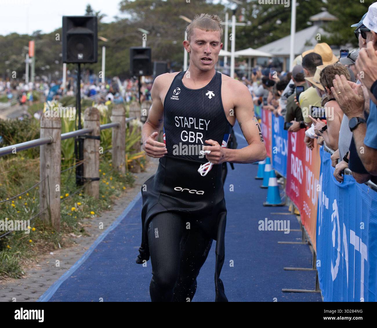 Max Stapley, of Great Britain, at the 2025 World Triathlon Championship ...