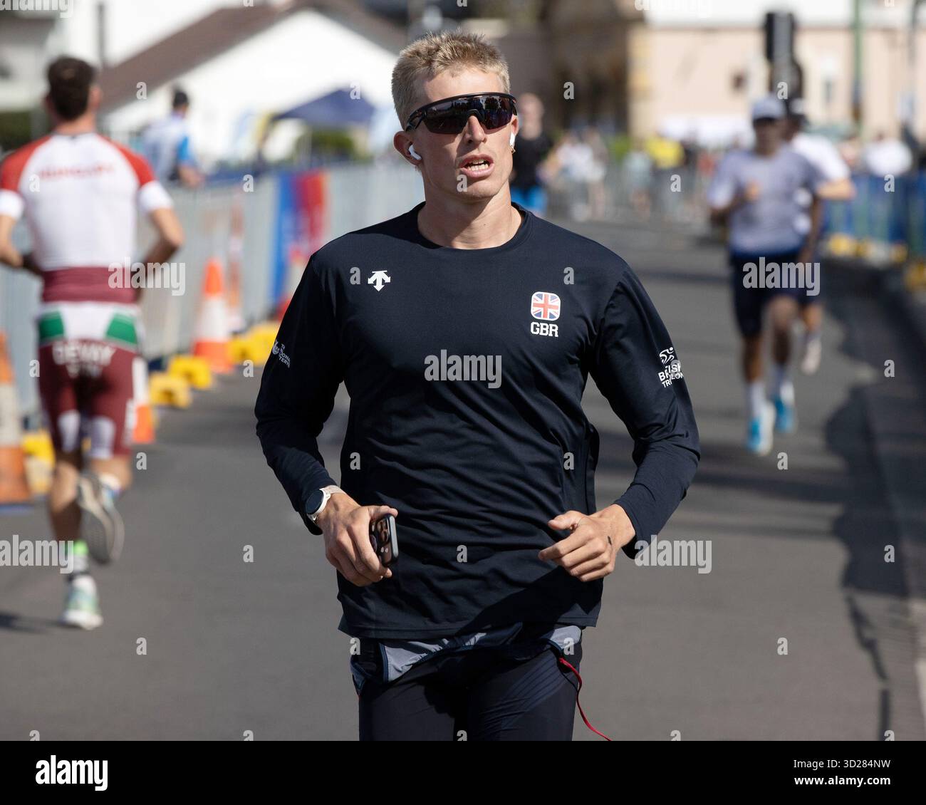 Max Stapley, of Great Britain, at the 2025 World Triathlon Championship ...