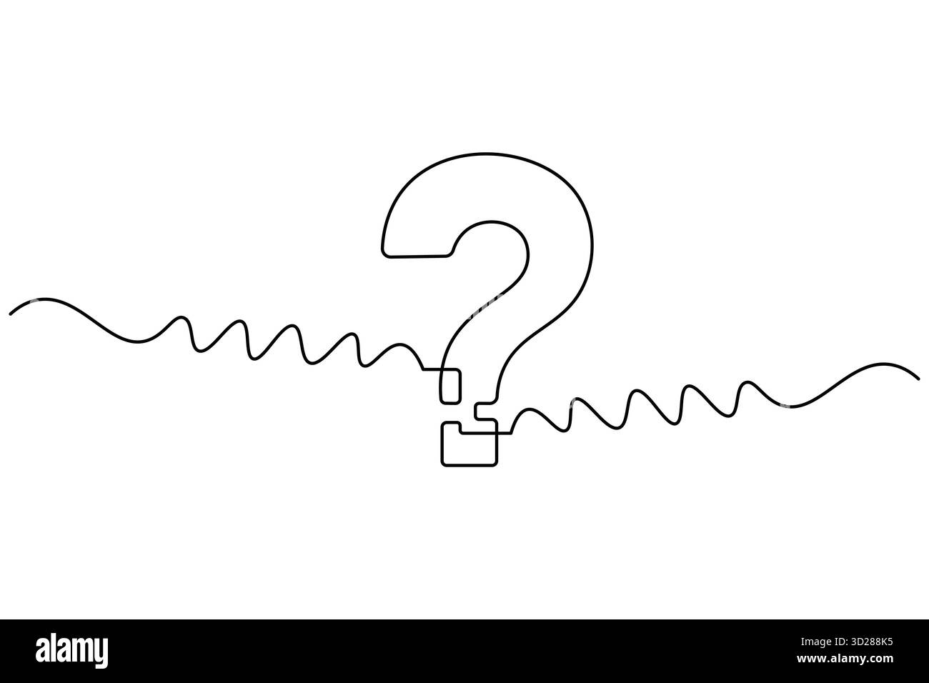 Minimalist Question Mark Single Line Art Illustration Vector Stock ...