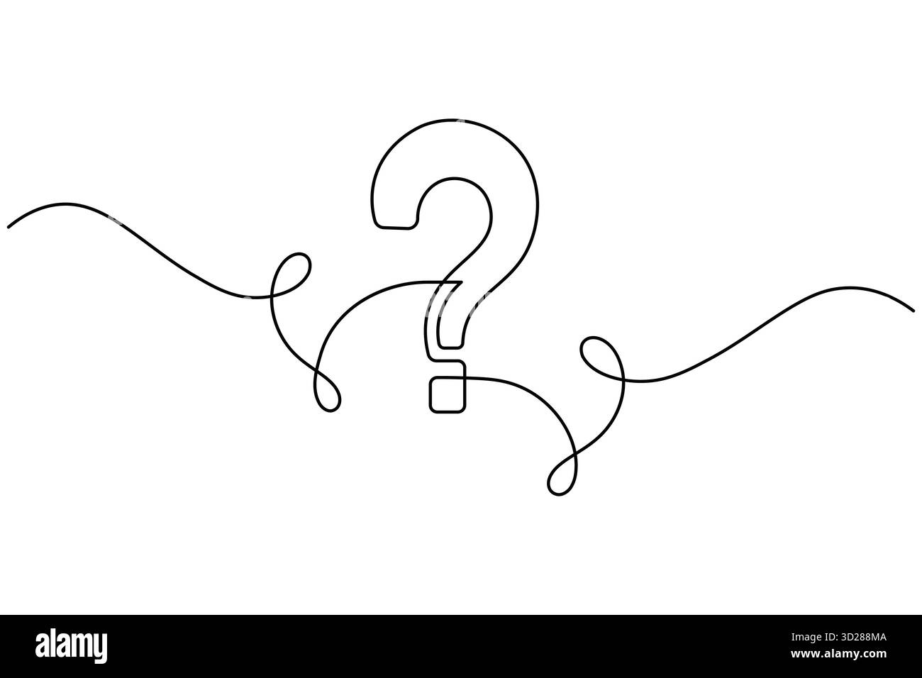 Minimalist Question Mark Single Line Art Illustration Vector Stock ...