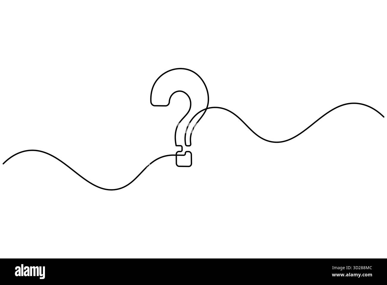 Minimalist Question Mark Single Line Art Illustration Vector Stock ...