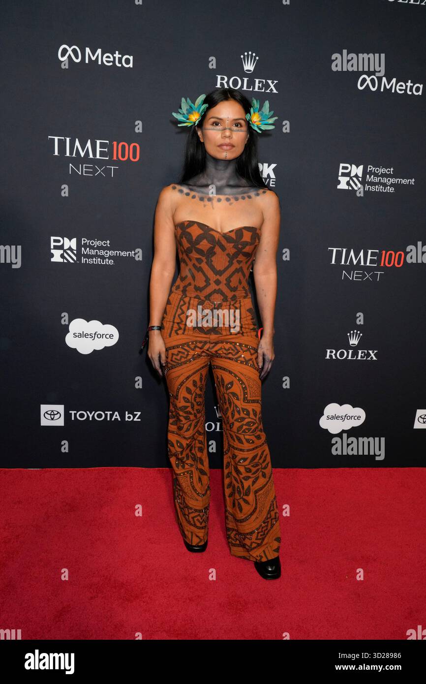 Nina Gualinga attends the 2025 Time 100 Next, held at Current Pier 59 ...