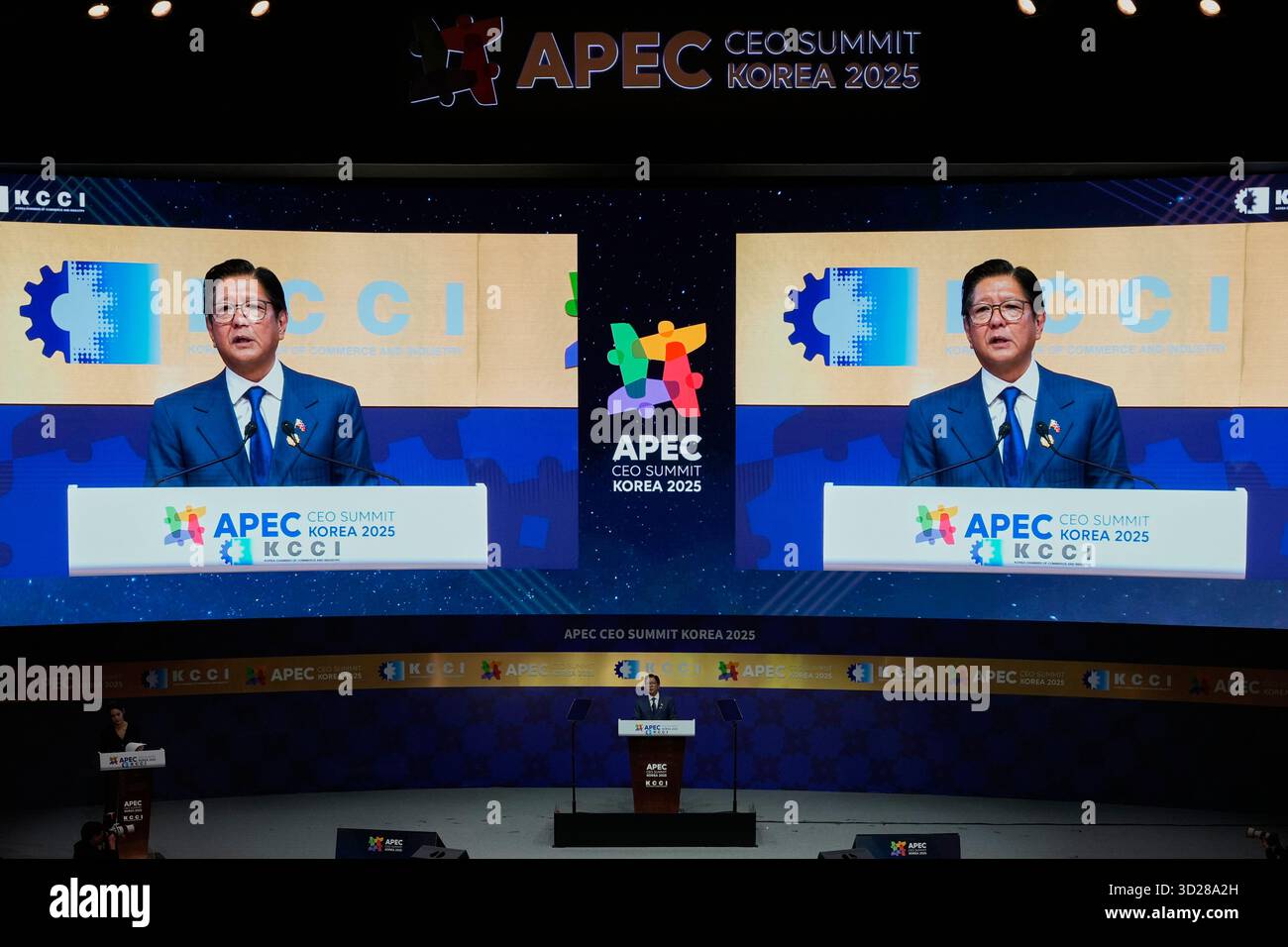 Philippine President Ferdinand Marcos Jr., makes a keynote speech at ...