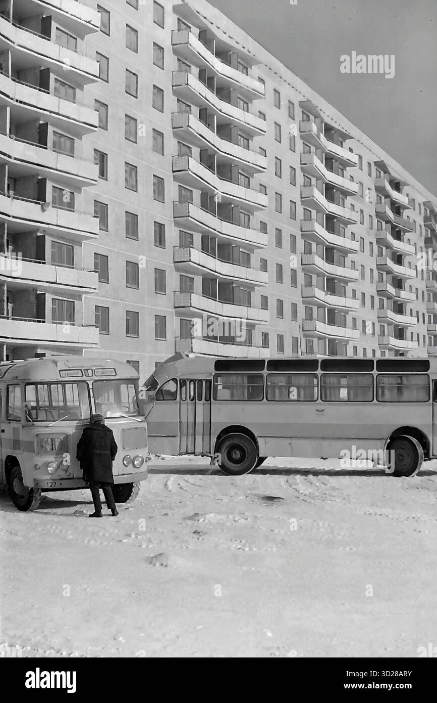 Archive black and white photo from the 1970s in Sloviansk, Ukrainian ...