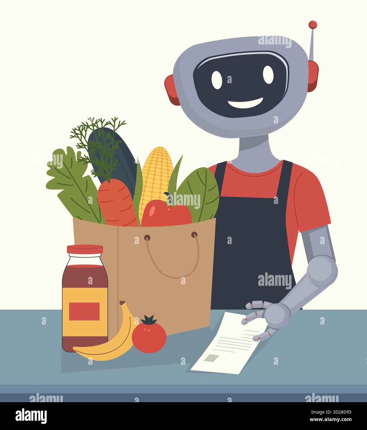 Robot cashier Stock Vector Images - Alamy