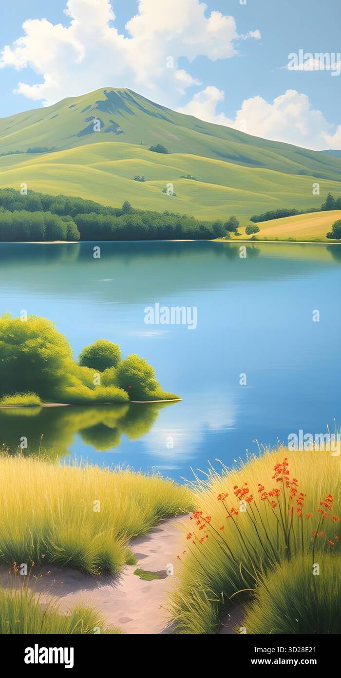Serene reflection nature Stock Vector Images - Alamy