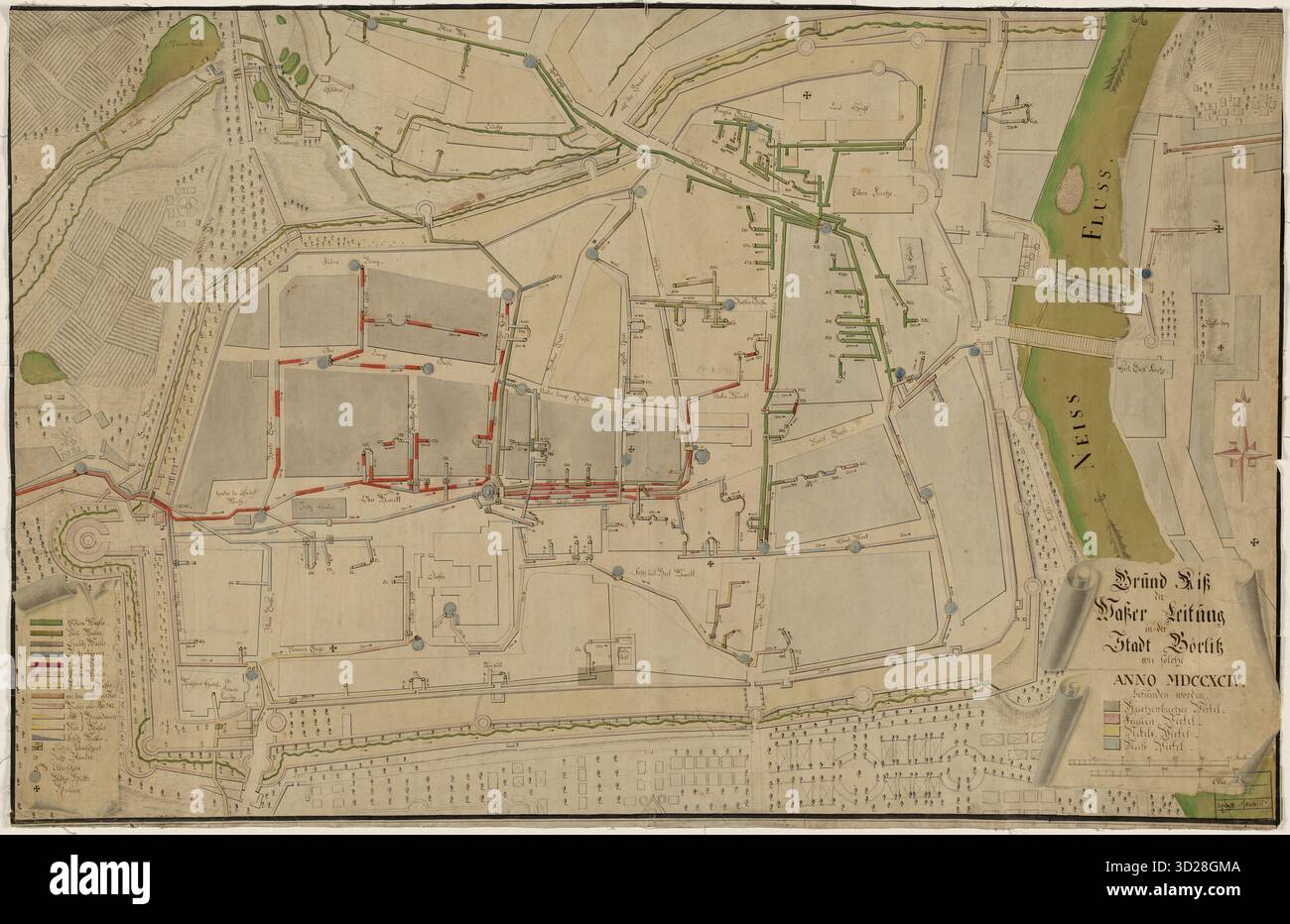 Ground Plan of the Water Supply System in the City of Görlitz ...