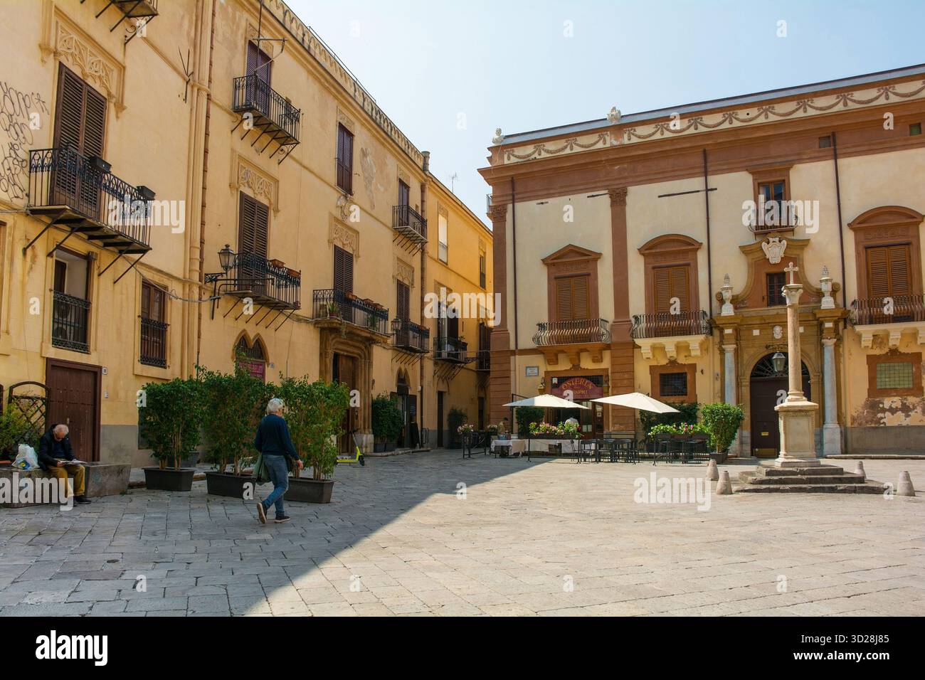 Palermo, Italy - May 18 2025. Piazza Croce dei Vespri, a historic ...