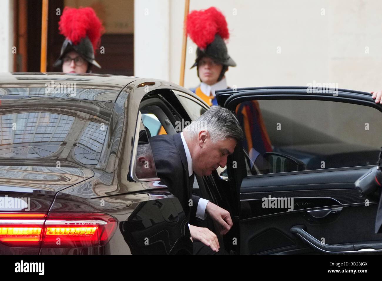 Croatian President Zoran Milanovic arrives at the St. Damaso courtyard ...