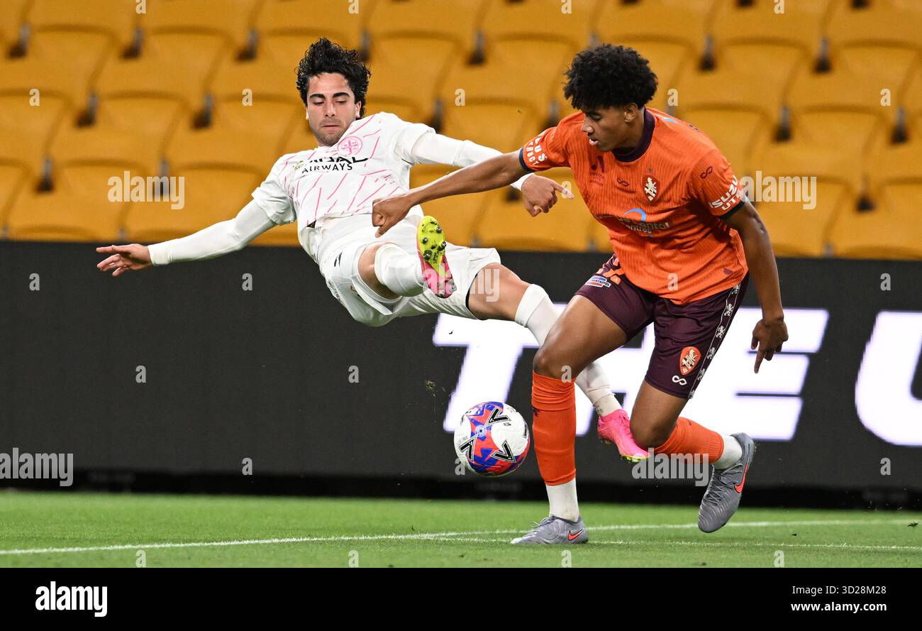 Benjamin Mazzeo (left) of Melbourne City and Lucas Herrington (right ...