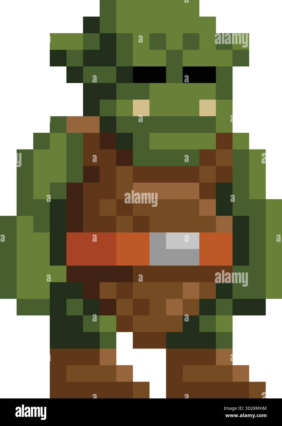 Orc Troll Monster Pixel Art Game Cartoon Character Stock Vector Image ...
