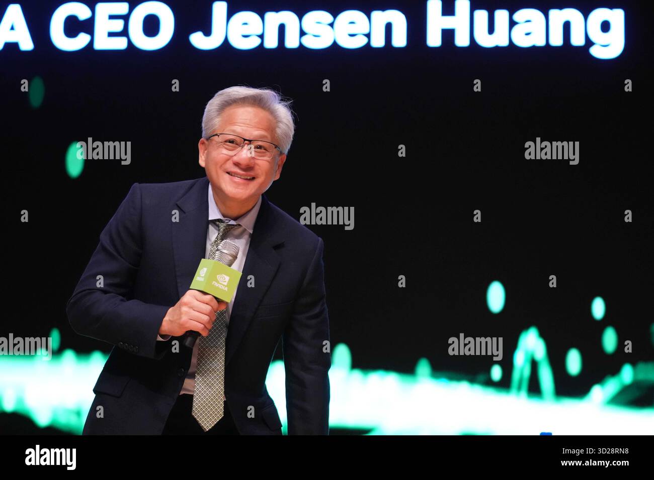 Nvidia CEO Jensen Huang speaks during a press conference at the Asia ...