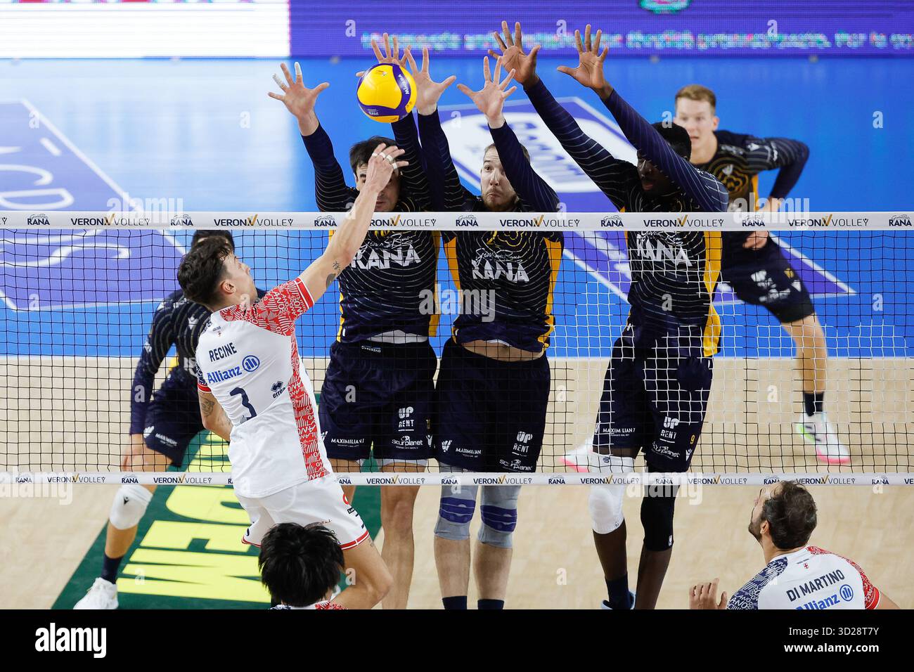 Recine Francesco of Allianz Milano (3) seen in action during the ...