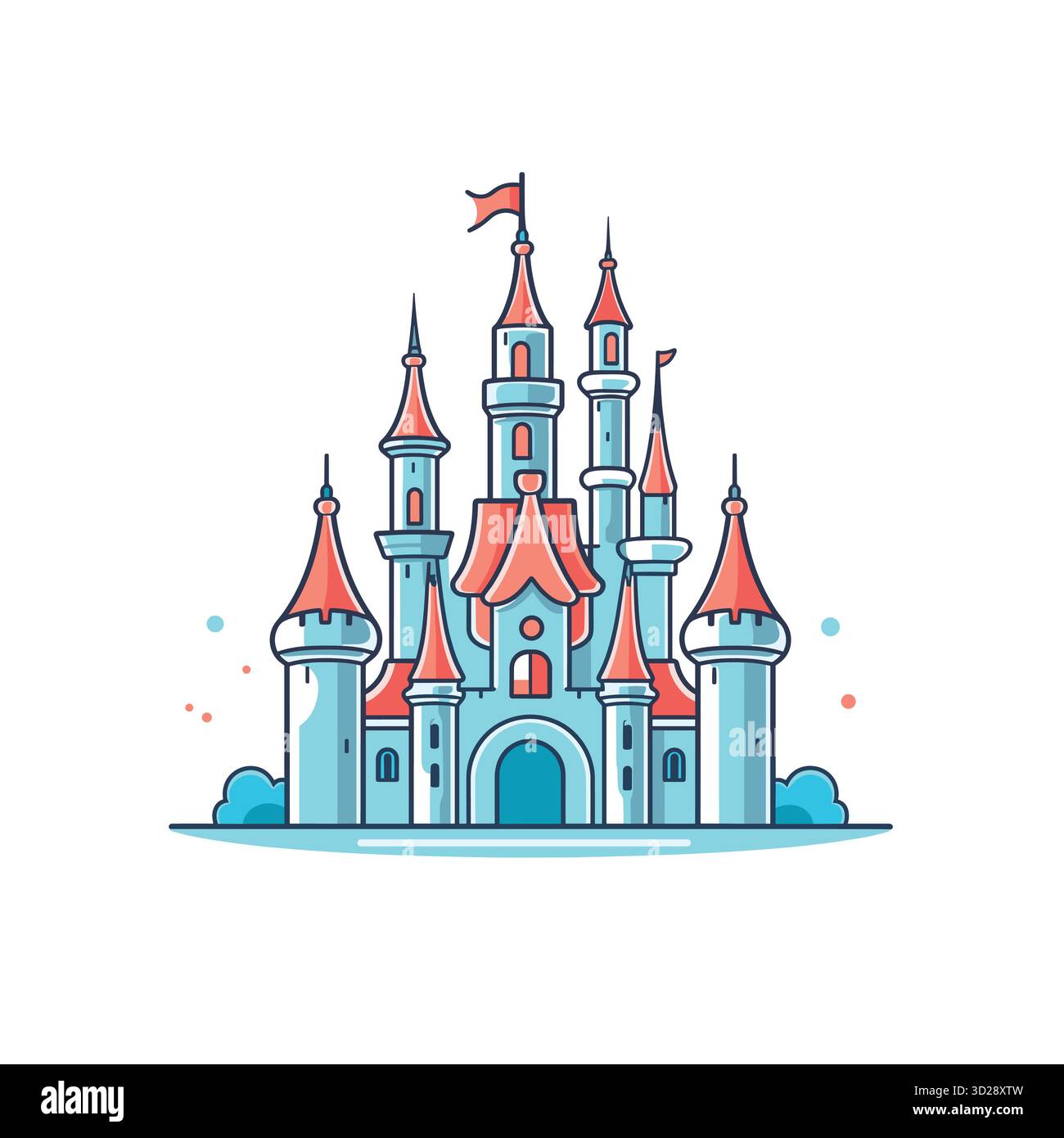 Cartoon castle red roofs Stock Vector Images - Alamy