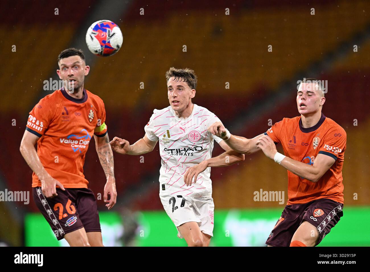 Kai Trewin (centre) of Melbourne City in action against Jay O’Shea ...