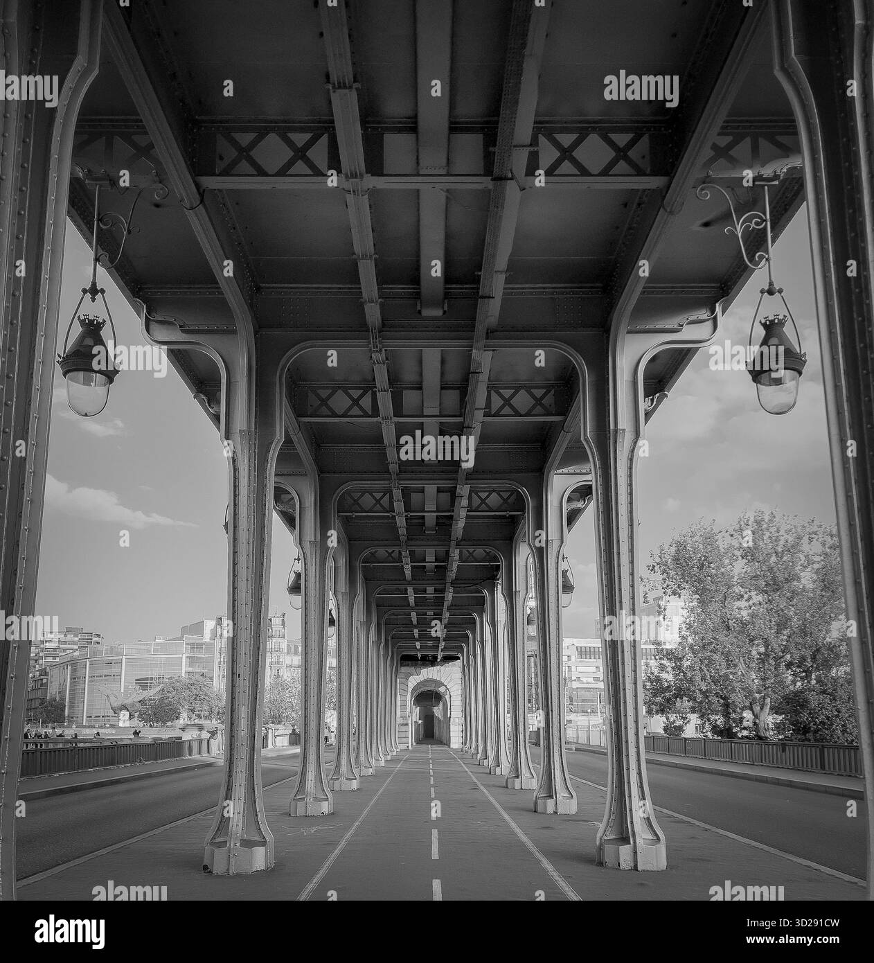 Paris river bridge structure Black and White Stock Photos & Images - Alamy