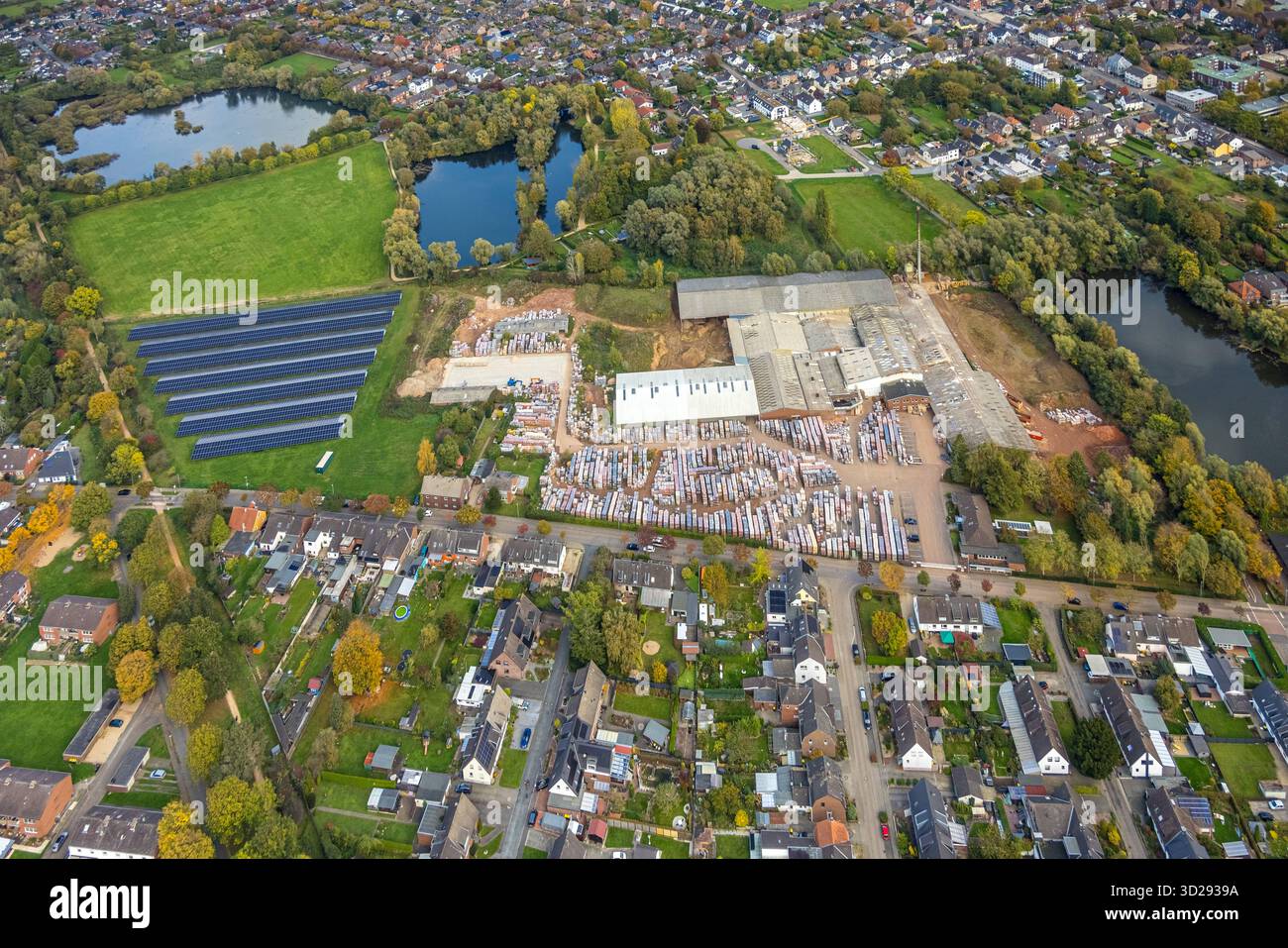 Luftbild, Klinkerwerk Küsters GmbH und Solarpark, Naturpark Kellen ...