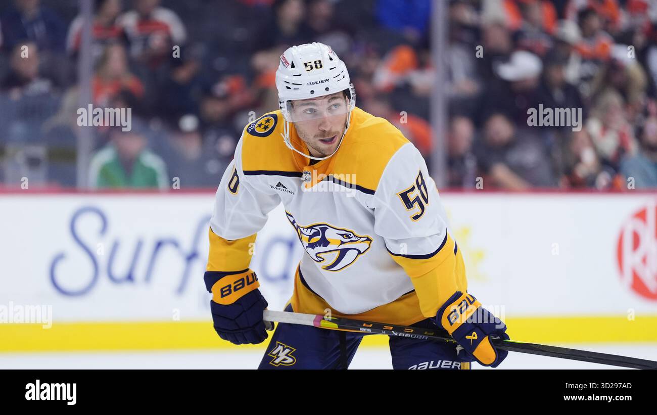 Nashville Predators' Michael Bunting plays during an NHL hockey game ...