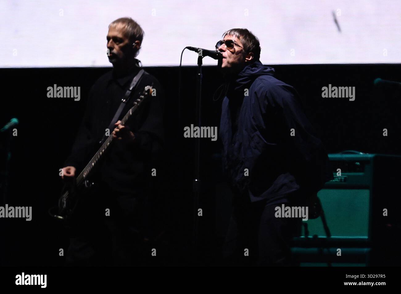 Liam Gallagher of English rock band Oasis performs during the first ...