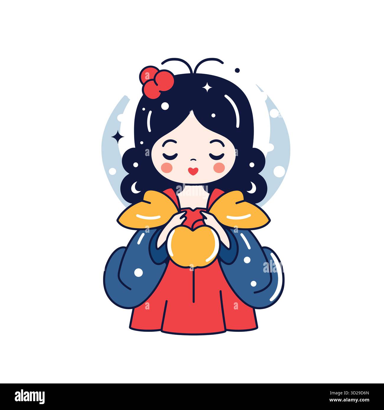Snow white holding apple Stock Vector Images - Alamy