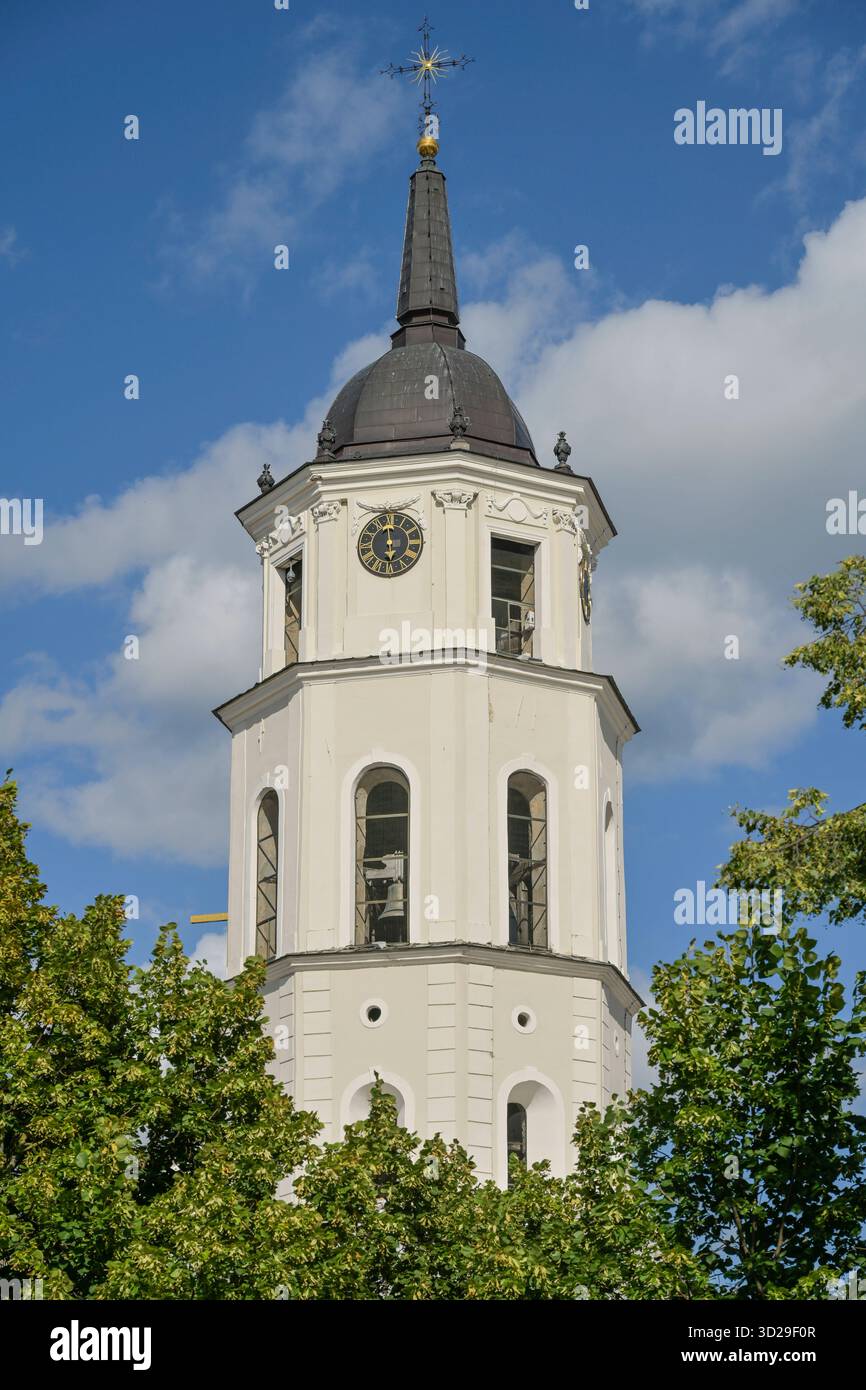 Glockenturm der Kathedrale St. Stanislaus, Vilnius, Litauen *** Bell ...