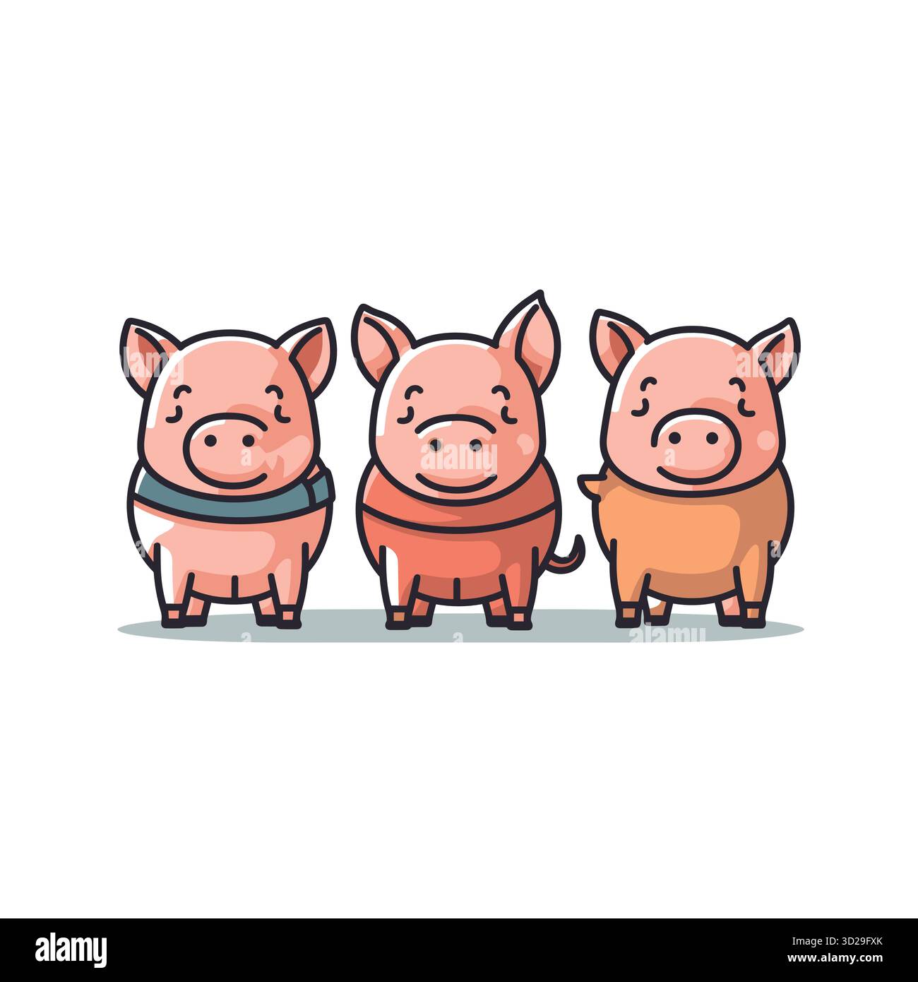 Three little pigs stand Stock Vector Images - Alamy