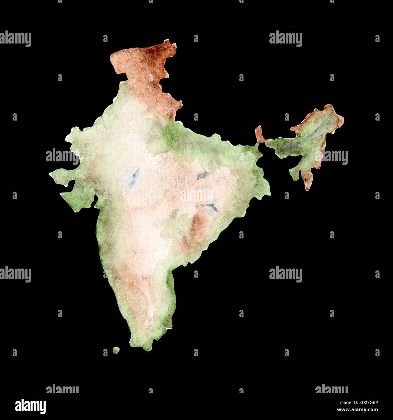 Physical map of india hi-res stock photography and images - Alamy