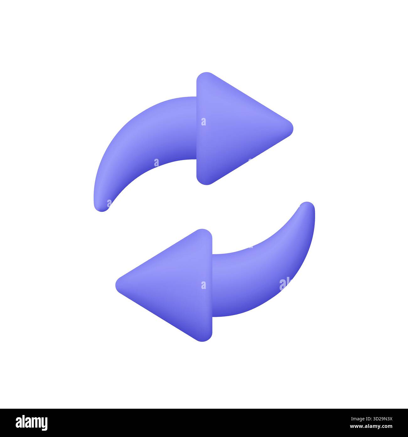 Two purple rounded arrows forming circular loop. Technology, business ...