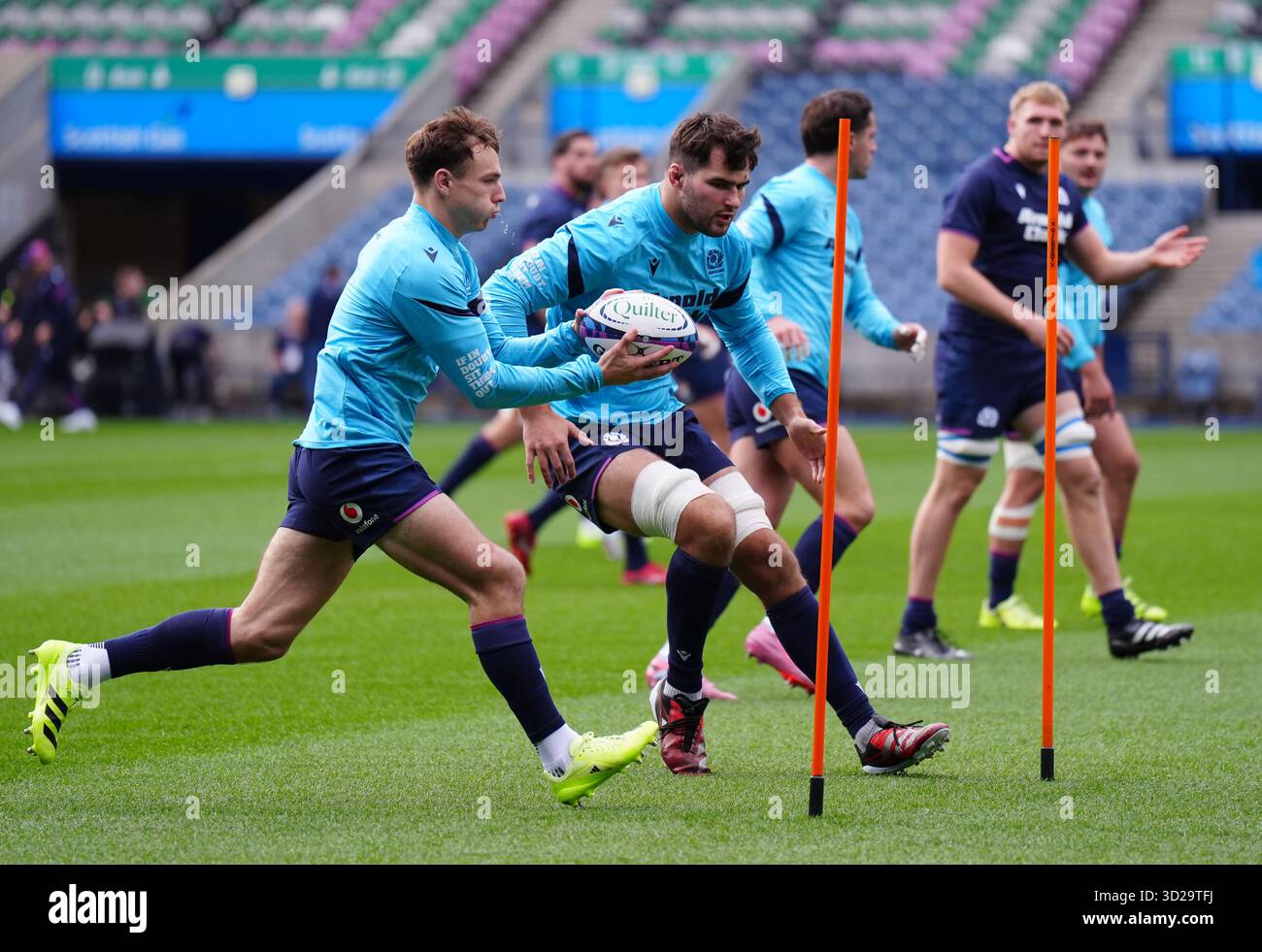 Scotland's Jamie Dobie (left) and Alex Samuel during the Captain's Team ...