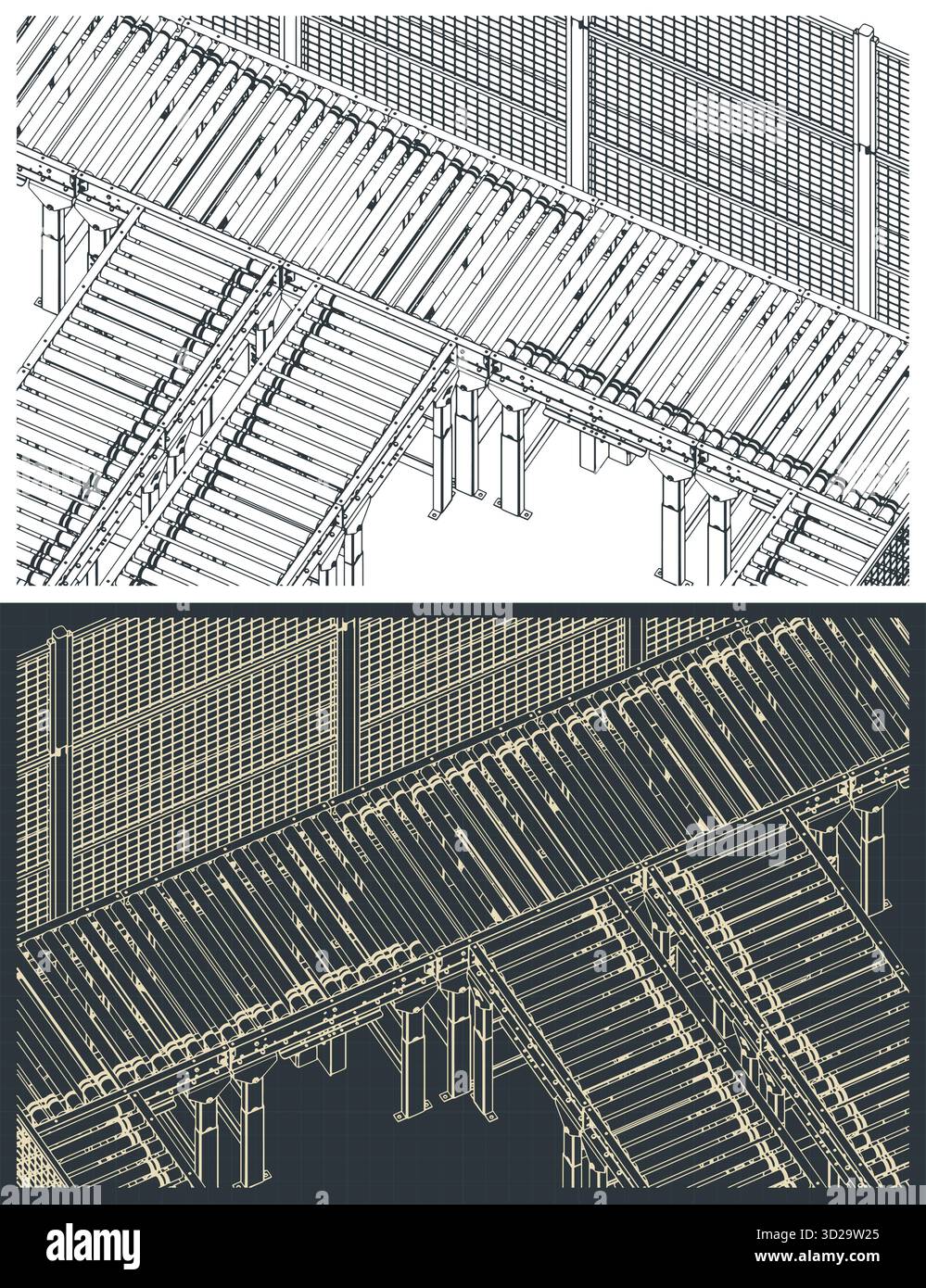 Conveyor warehouses factories isometric hi-res stock photography and ...