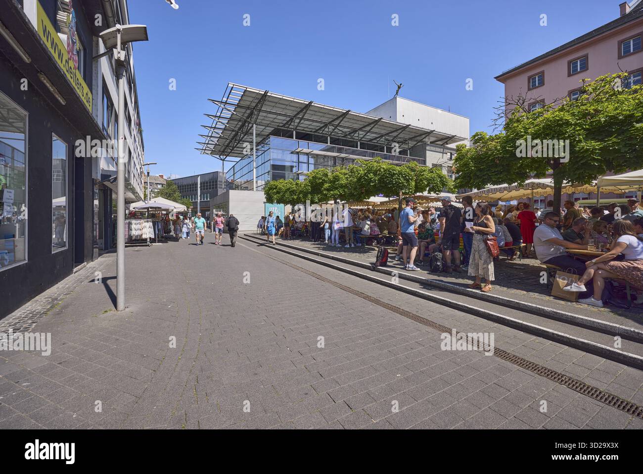 Pedestrian zone, commercial building, modern architecture, residential ...