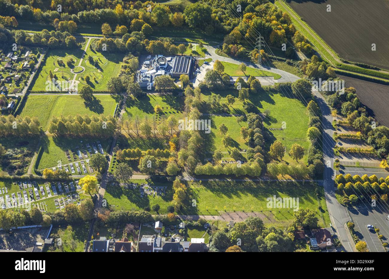 Aerial view, Herringen park cemetery and crematorium Hamm GmbH ...