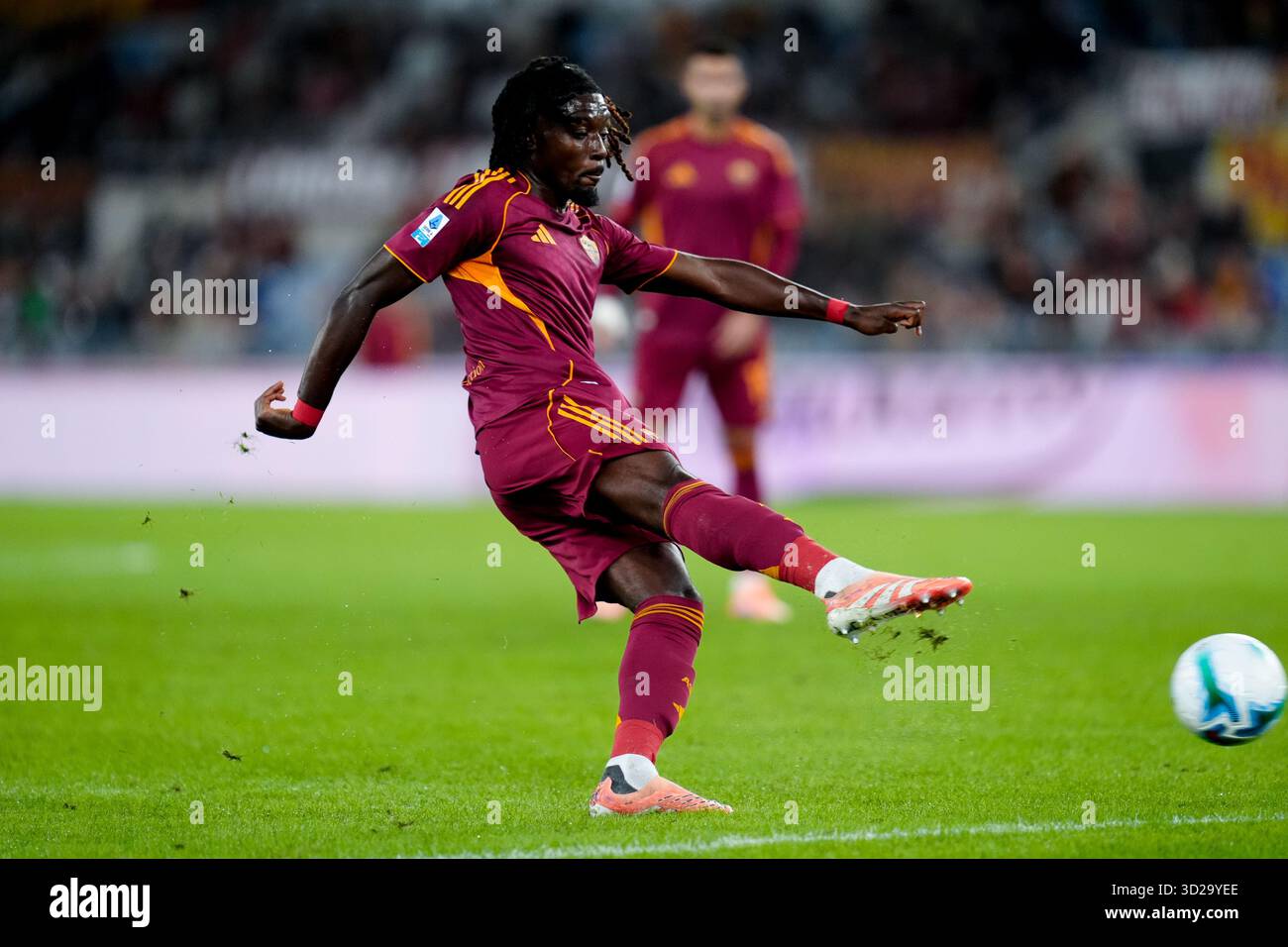 Manu Kone of AS Roma in action during the Serie A Enilive match between ...