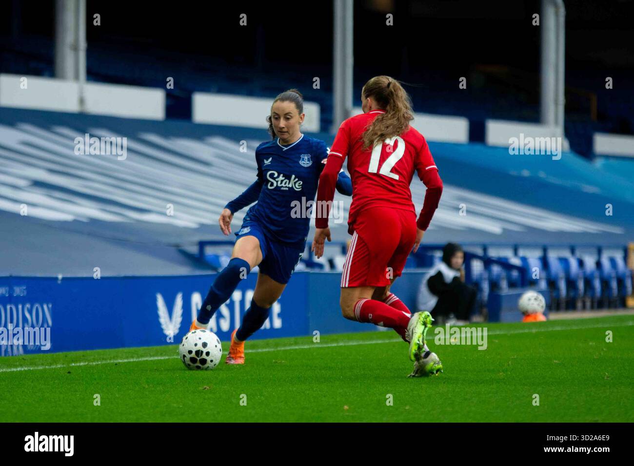 Goodison Park Claire Wheeler (Everton Number is 7) and Ebba Head ...