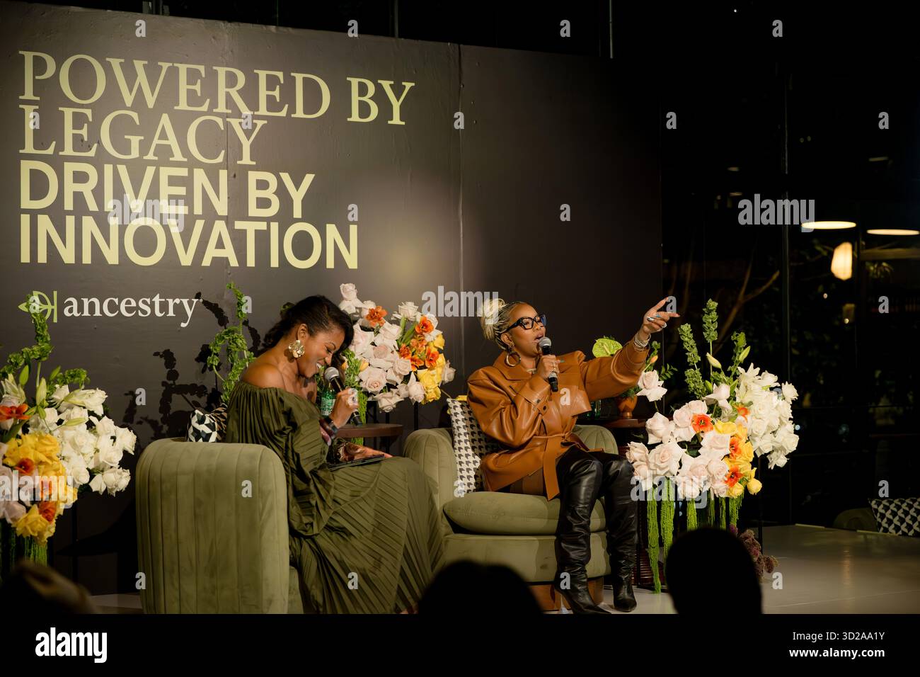 Nicks Sewell-Smith and LeToya Luckett speak onstage during the Black ...