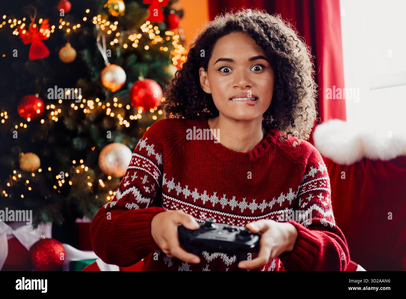 Funny festive gamer woman hi-res stock photography and images - Alamy