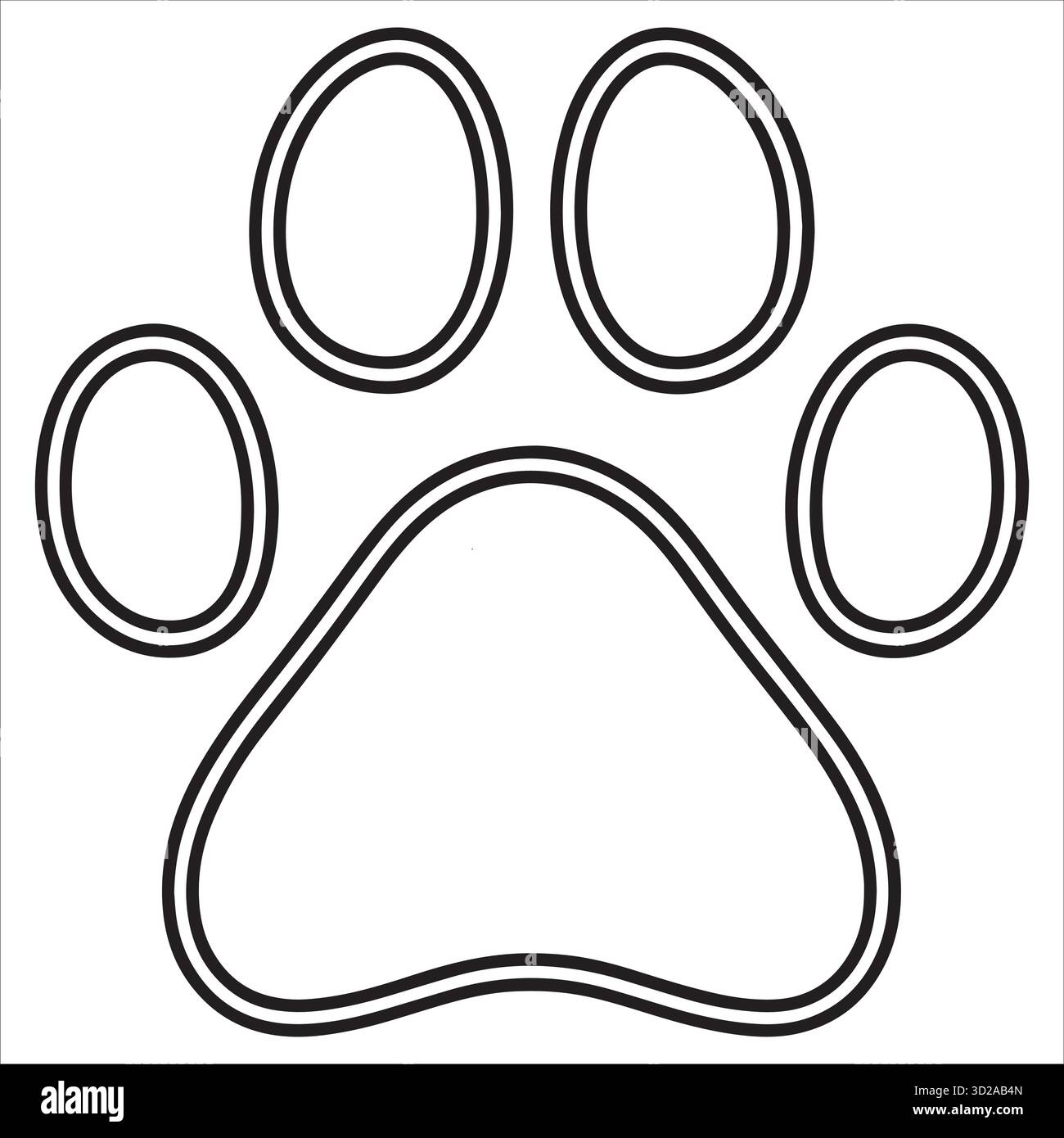 Cute cat paw print left on the ground, showcasing the soft imprint of a ...