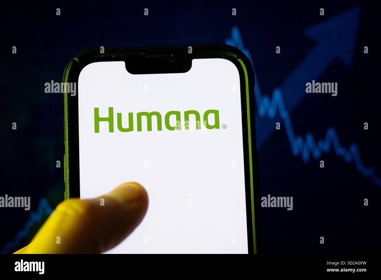October 29, 2025, Poland: In this photo illustration, a Humana logo is ...