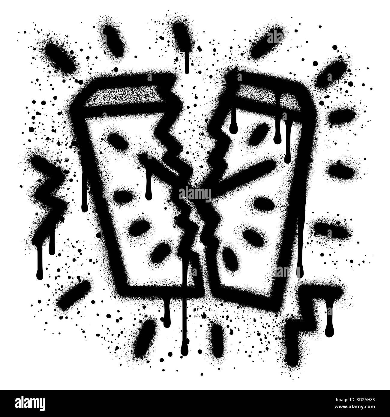 Cracked broken glass in Black and White Stock Photos & Images - Alamy