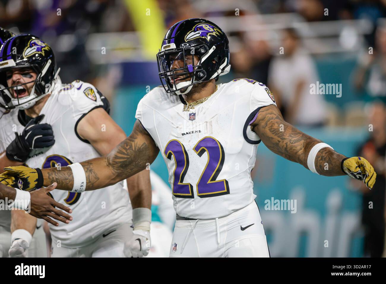Miami Gardens, FL USA; Baltimore Ravens running back Derrick Henry (22 ...