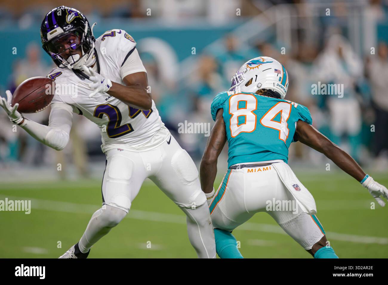 Miami Gardens, FL USA; Baltimore Ravens safety Malaki Starks (24 ...