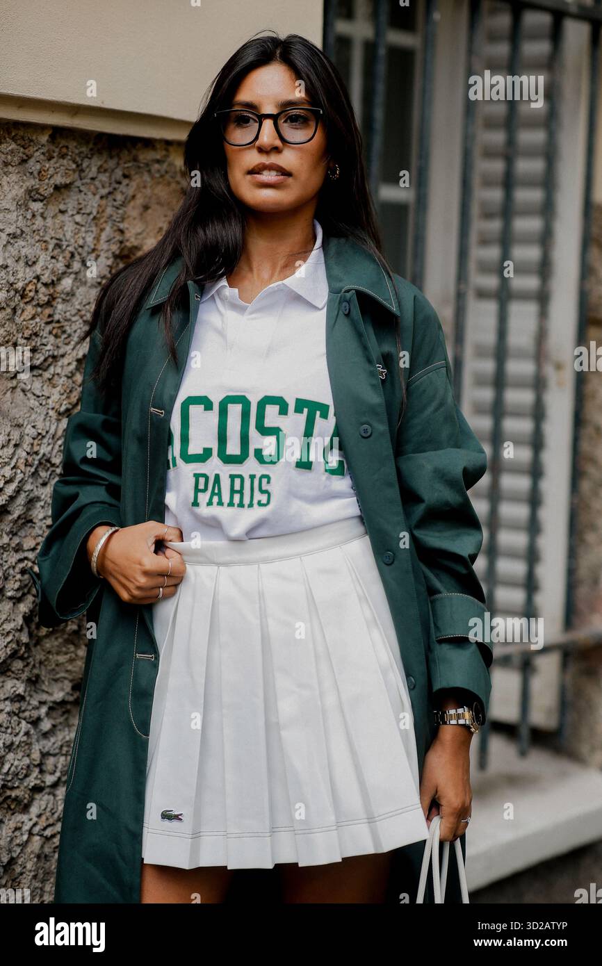 Street style, Barbara Ruiz arriving at Lacoste Spring Summer 2026 ready ...