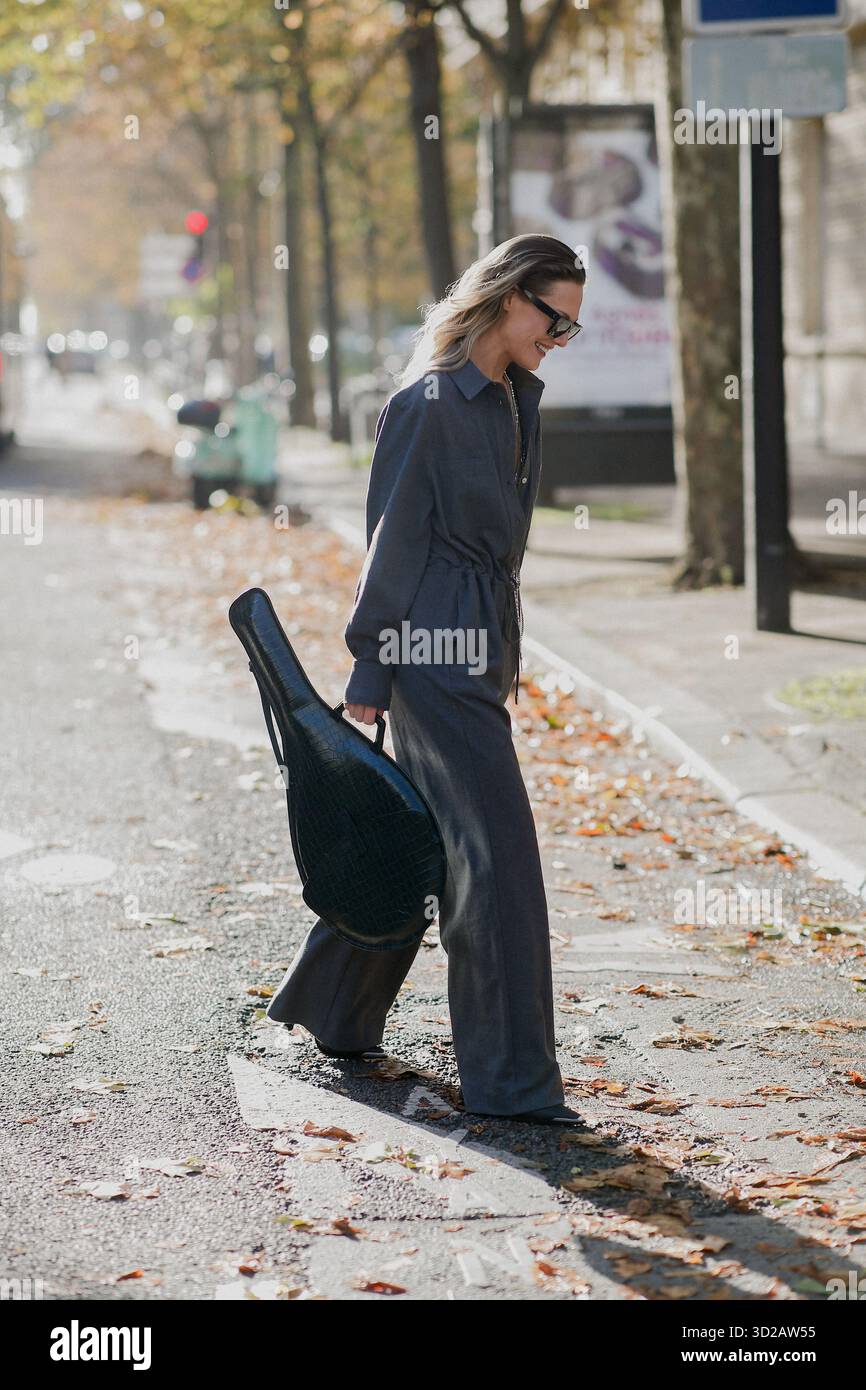 Street style, Tine Van Cauwenbergh arriving at Lacoste Spring Summer ...