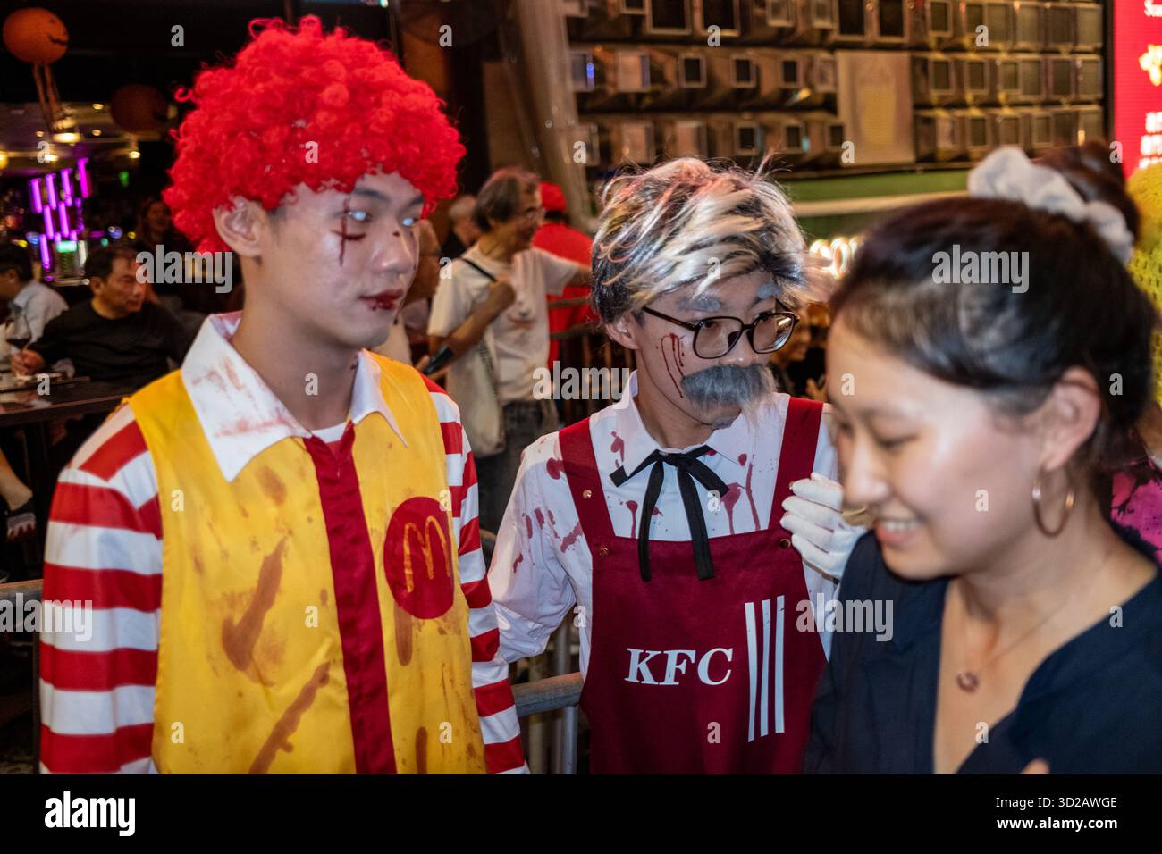 Two man dress as Ronald McDonald and Colonel Sanders from KFC at Lan ...
