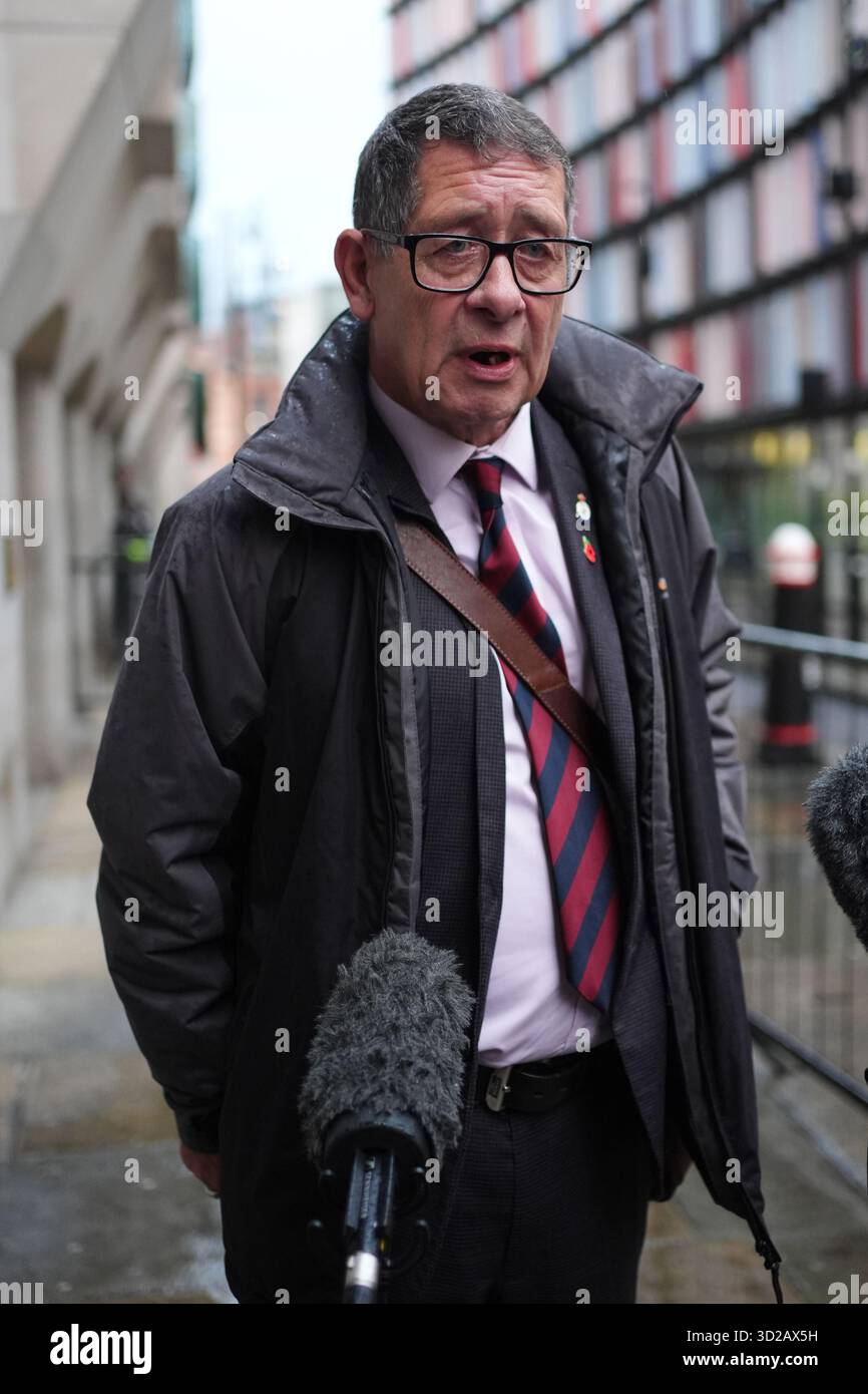 Alan Yates father of Alana Odysseos speaking to the media outside the ...