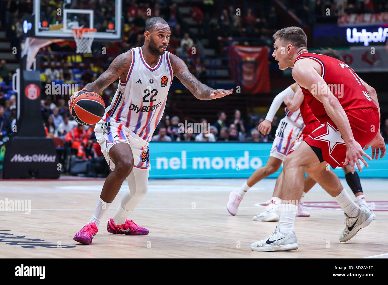 L R Amath M Baye 22 Of Paris Basketball Competes For The Ball